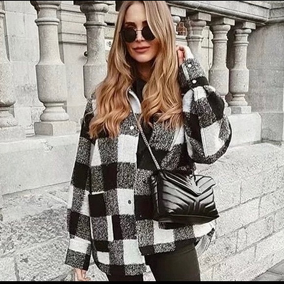 Shop_Fig | Tops | New Plaid Oversized Flannel Shirt Jacket Shacket ...